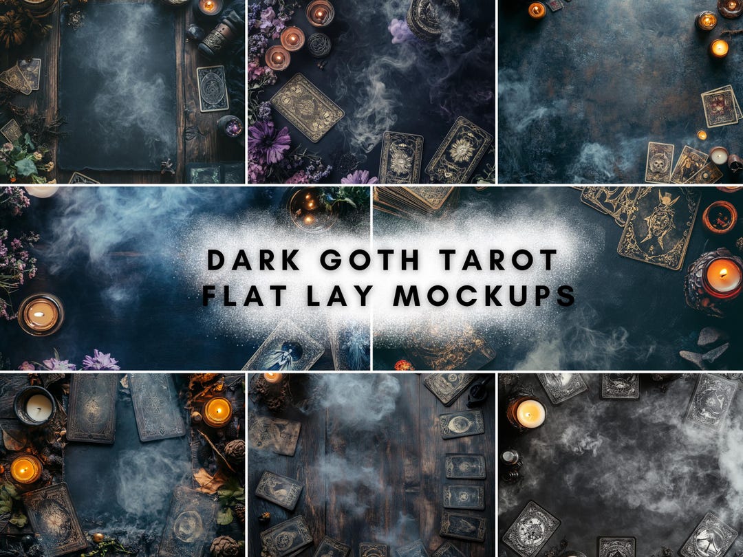 27 Tarot Dark Goth Flat Lay Mockup Bundle | Digital Background Mock up ...