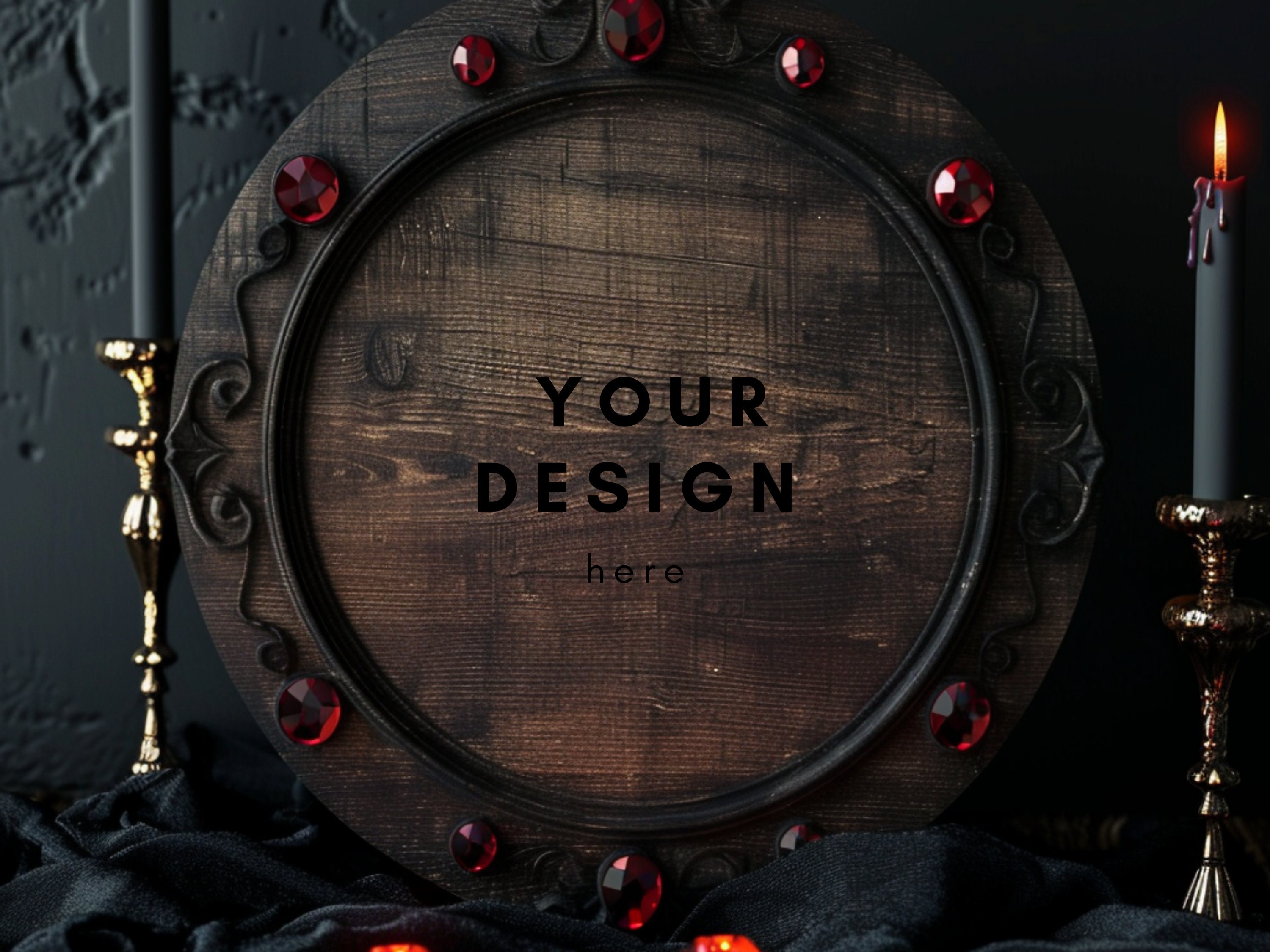 20 Ruby Dark Goth Round Wood Mockup Bundle | Digital Background Mock up ...