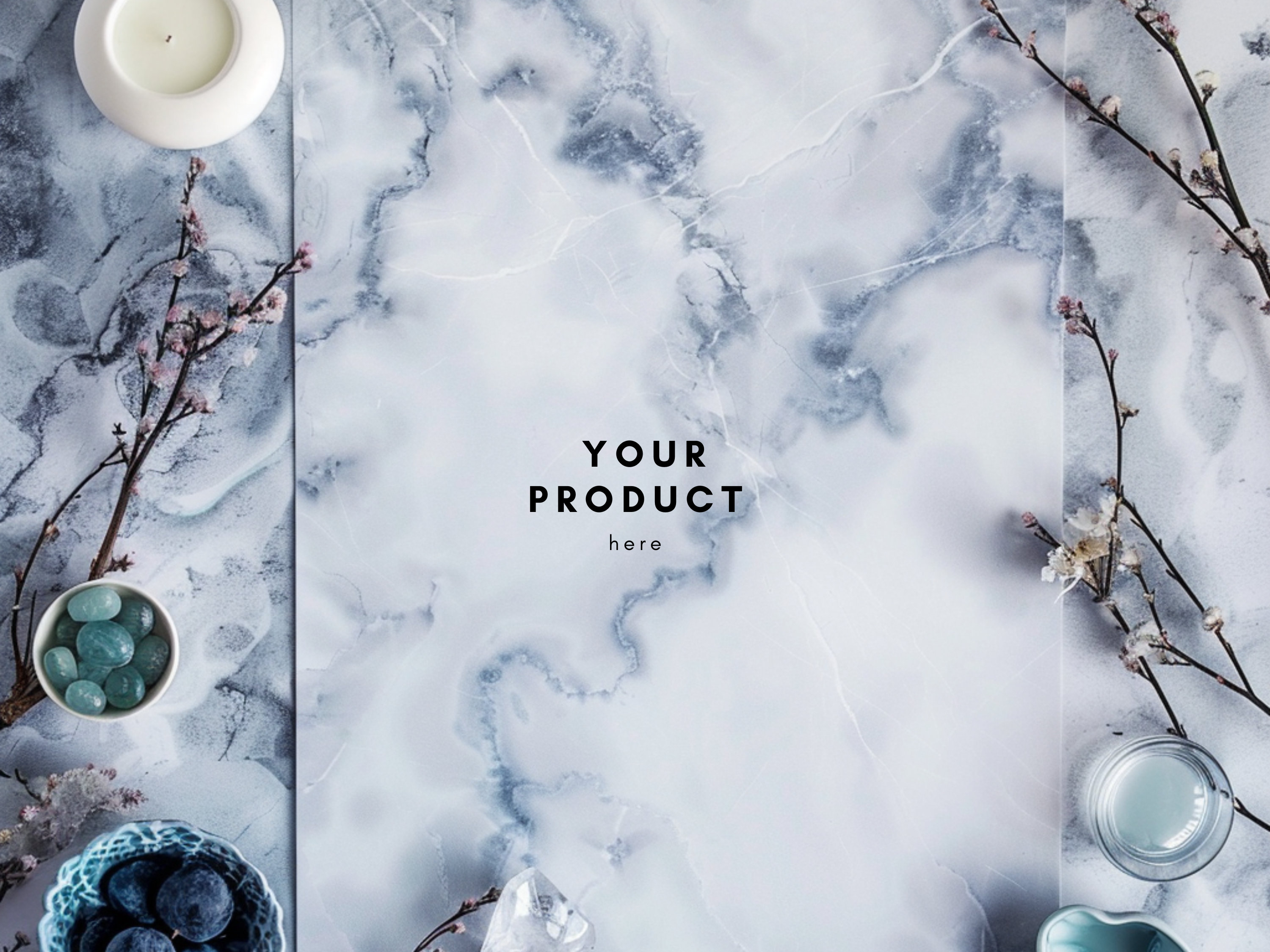 20 Sapphire and Marble Flat Lay Mockup Bundle | Digital Background Mock ...