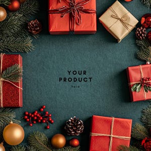 24 Christmas Flat Lay Mockup Bundle | Digital Background Mock up ...