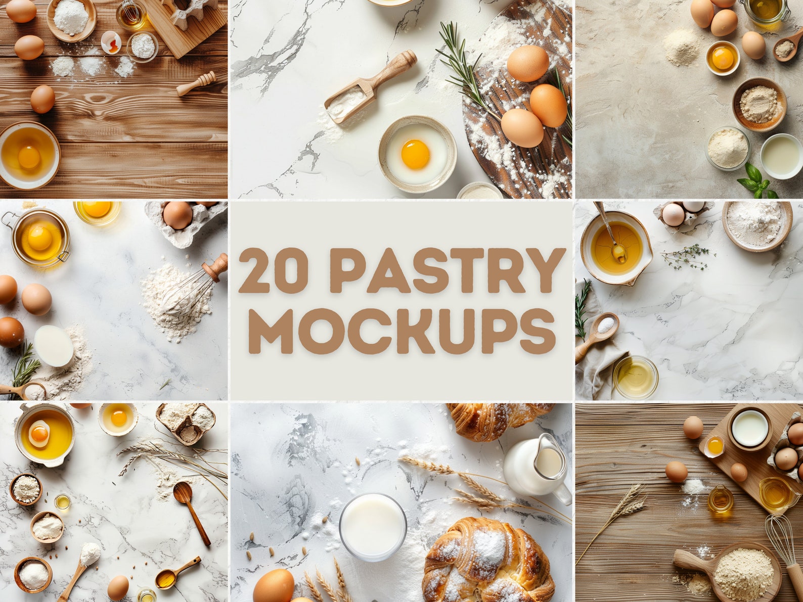20 Pastry Flat Lay Mockup Bundle | Digital Background Mock up | Product ...