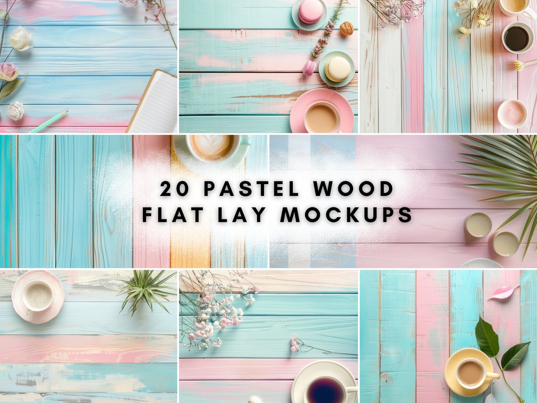 20 Pastel Wood Flat Lay Mockup Bundle | Digital Background Mock up ...