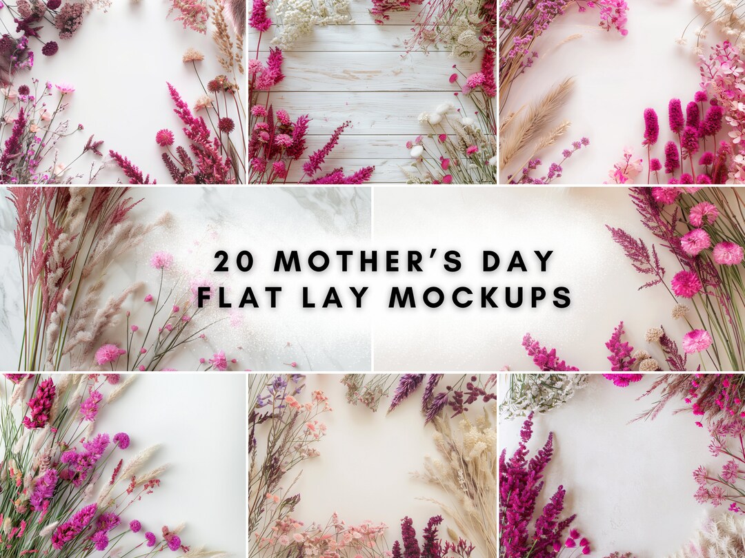 20 Burgundy Mothers Day Flat Lay Mockup Bundle Digital Background Mock ...