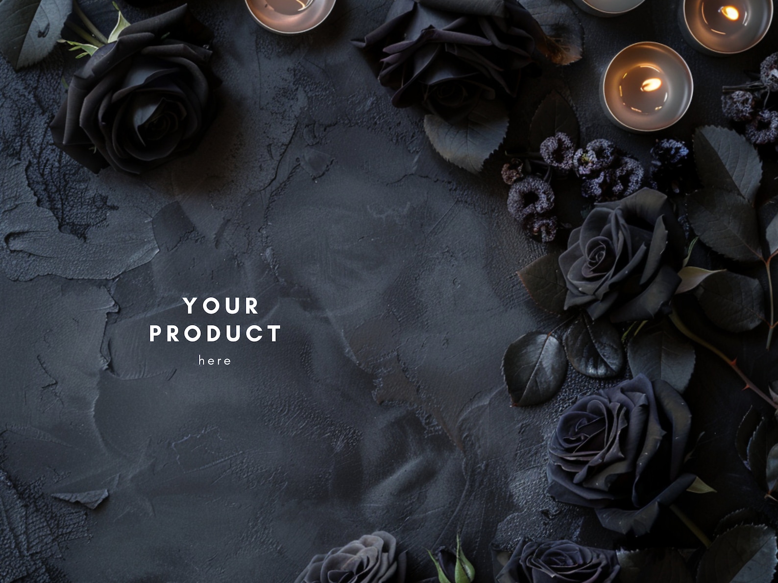 26 Dark Goth Black Roses Flat Lay Mockup Bundle | Digital Background ...