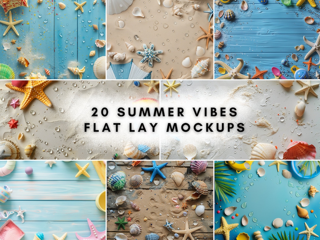 20 Summer Vibes Flat Lay Mockup Bundle | Digital Background Mock up ...
