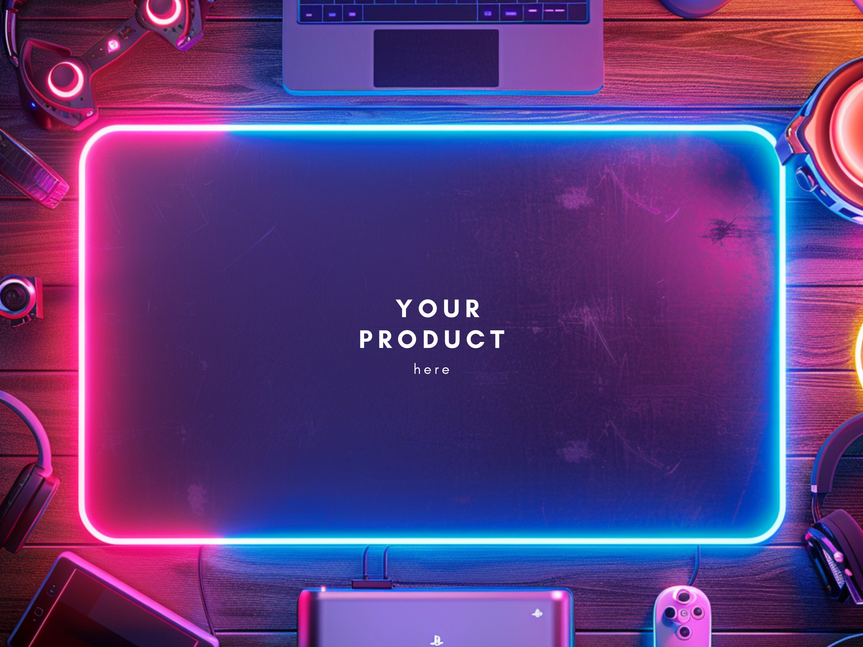 20 RGB Gaming Flat Lay Mockup Bundle | Digital Background Mock up ...
