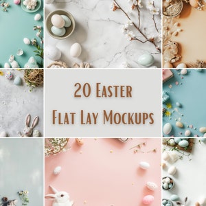 20 Easter Flat Lay Mockup Bundle | Digital Background Mock up | Product Backdrops - Etsy