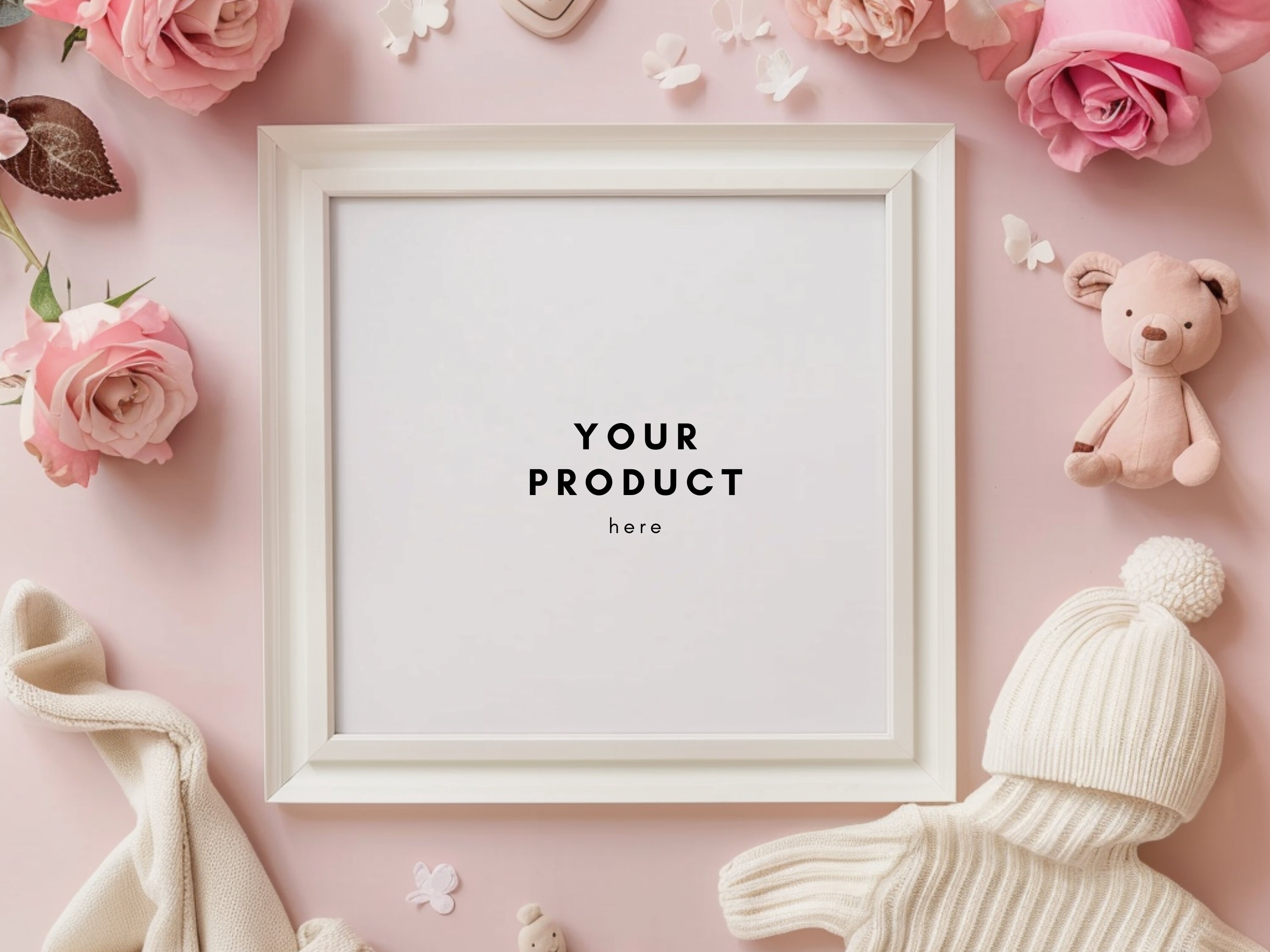 20 Baby Girl Flat Lay Mockup Bundle | Digital Background Mock up ...
