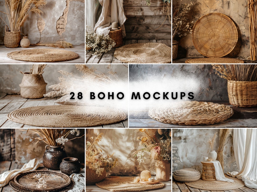 Boho Mockups Bundle: Fashion & Home Decor Flat Lays (digital Download ...