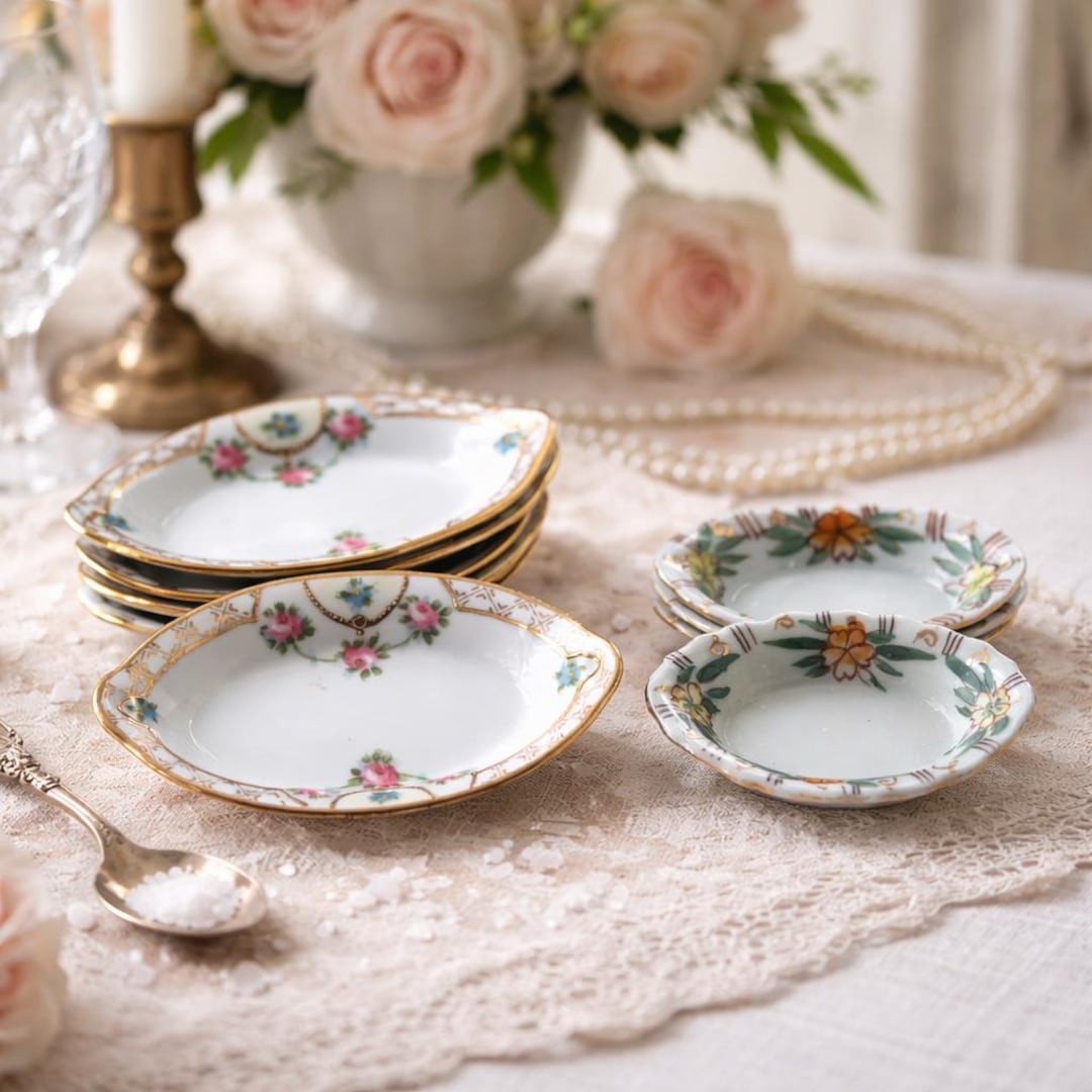 Antique Nippon Salt Cellars - Tiny Ceramic Salt Dishes - Your Choice - Etsy