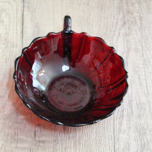 2 Vintage Ruby Glass Nappy Bowls - Red Berry Bowls - Candy Nut Dishes ...