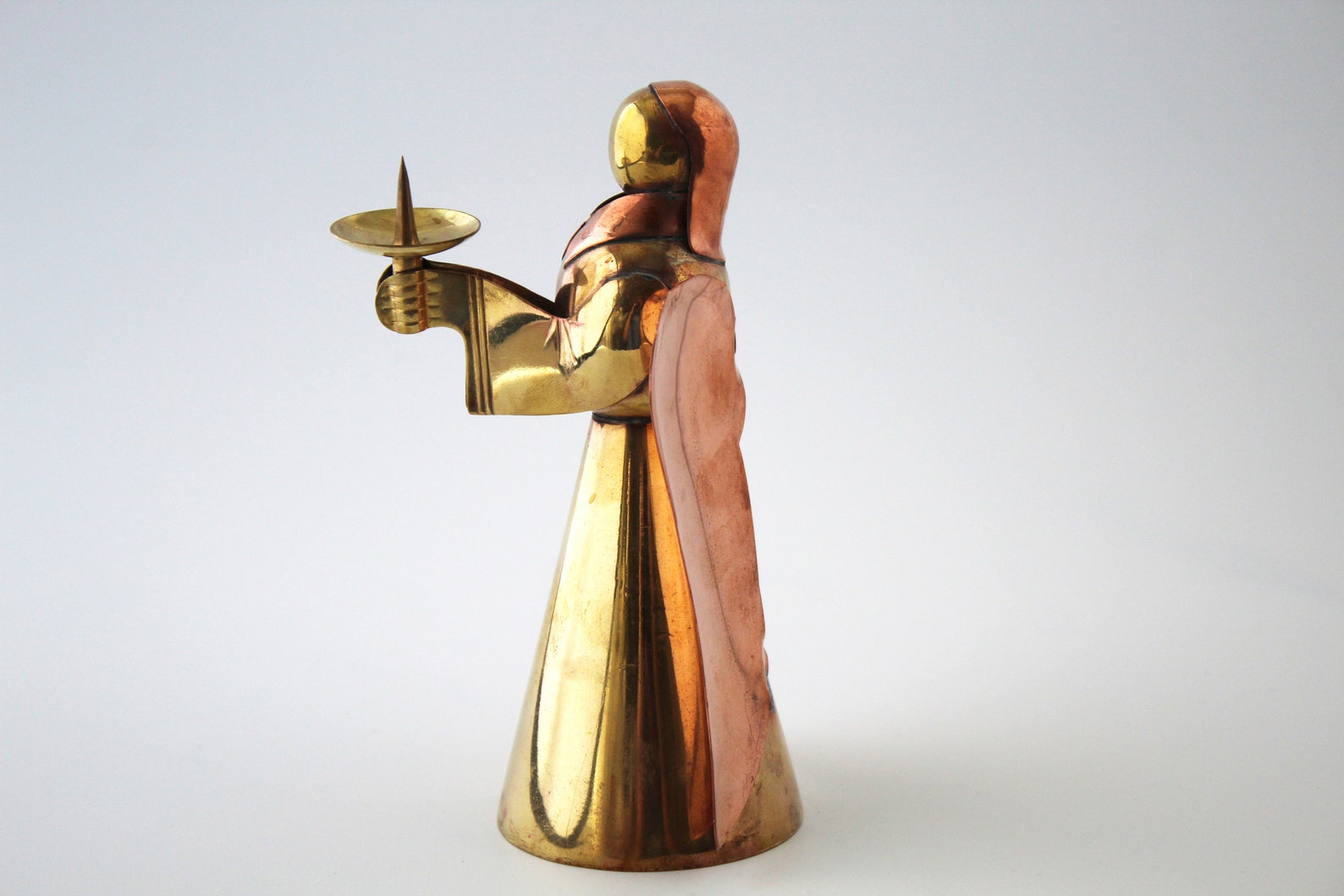 Vintage Angel Candle Holder – Mixed Metal Christmas Candlestick - Etsy