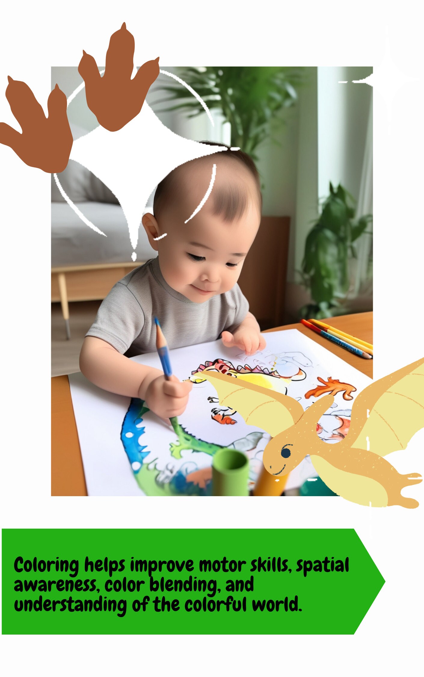 30 Simple Baby Dinosaur Coloring Pages for Kids. Easy-to-color ...