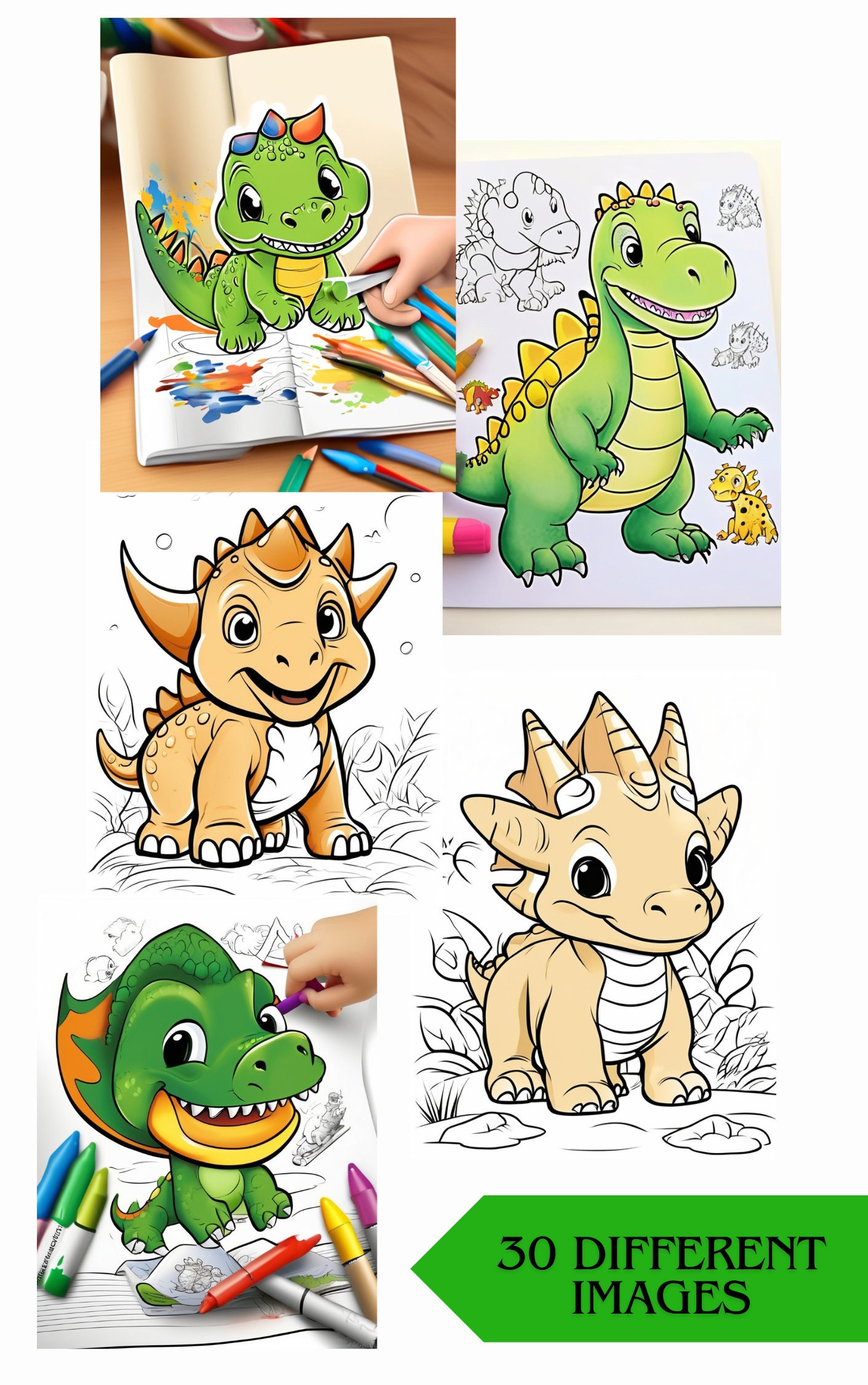 30 Simple Baby Dinosaur Coloring Pages for Kids. Easy-to-color ...