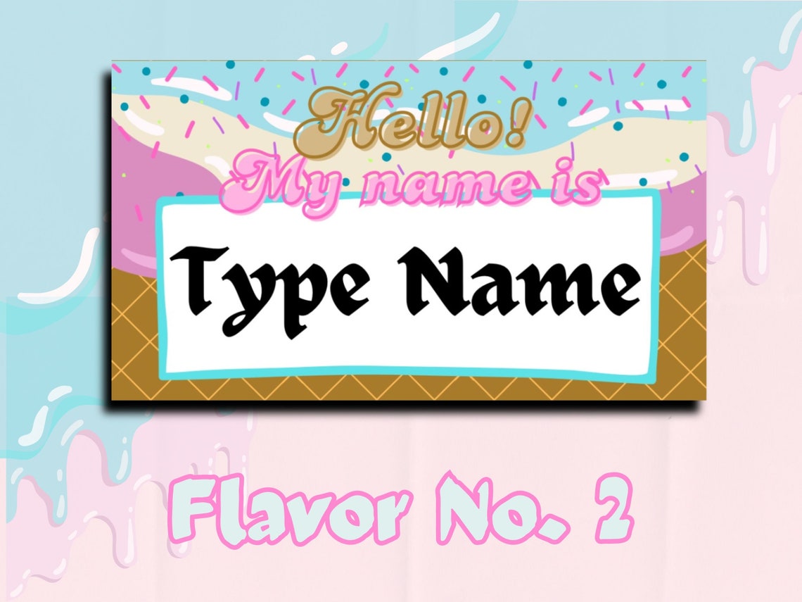 Classroom Name Tags Printable Template Ice Cream Theme School Name ...