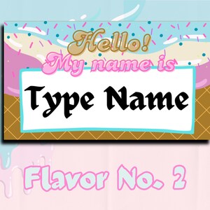 Classroom Name Tags Printable Template Ice Cream Theme School Name ...
