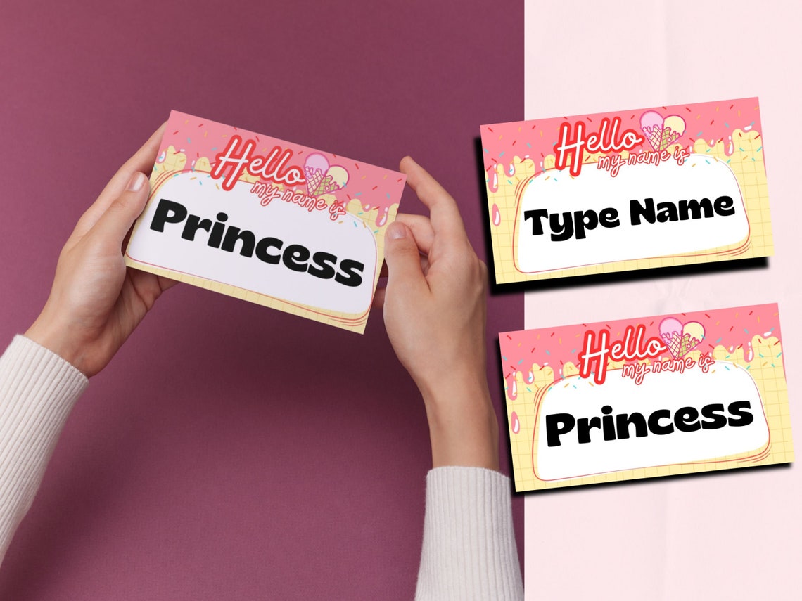 Classroom Name Tags Printable Template Ice Cream Theme School Name ...
