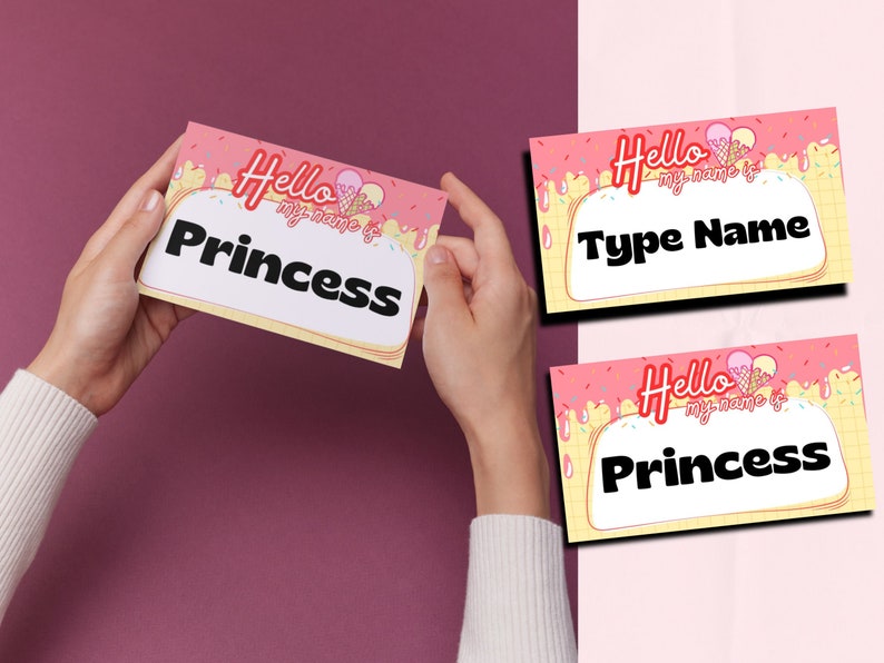 Classroom Name Tags Printable Template Ice Cream Theme School Name ...