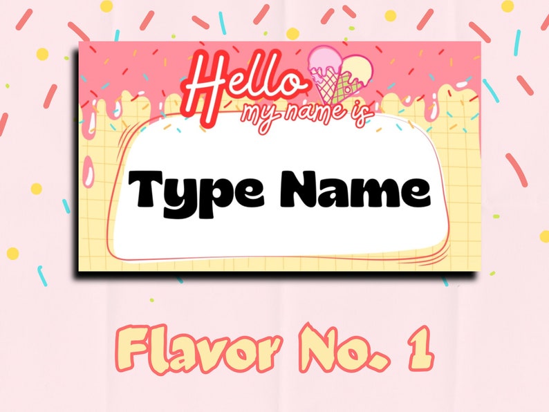 Classroom Name Tags Printable Template Ice Cream Theme School Name ...