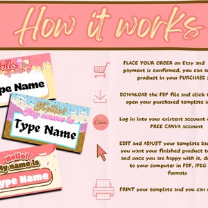 Classroom Name Tags Printable Template Ice Cream Theme School Name ...