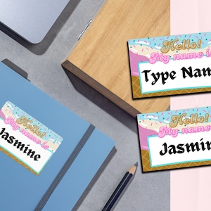 Classroom Name Tags Printable Template Ice Cream Theme School Name ...