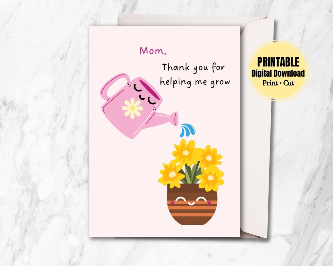 Mom Thank You Card Happy Mothers Day Card Appreciation Card Mom ...