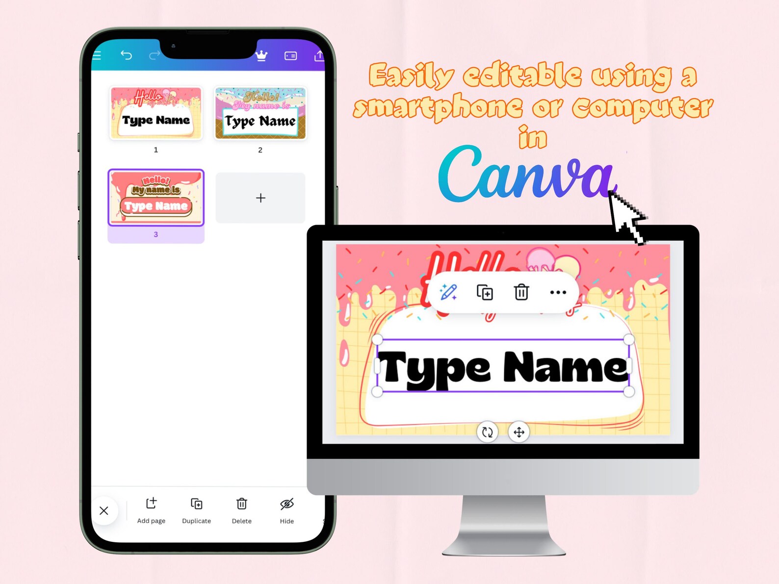 Classroom Name Tags Printable Template Ice Cream Theme School Name ...