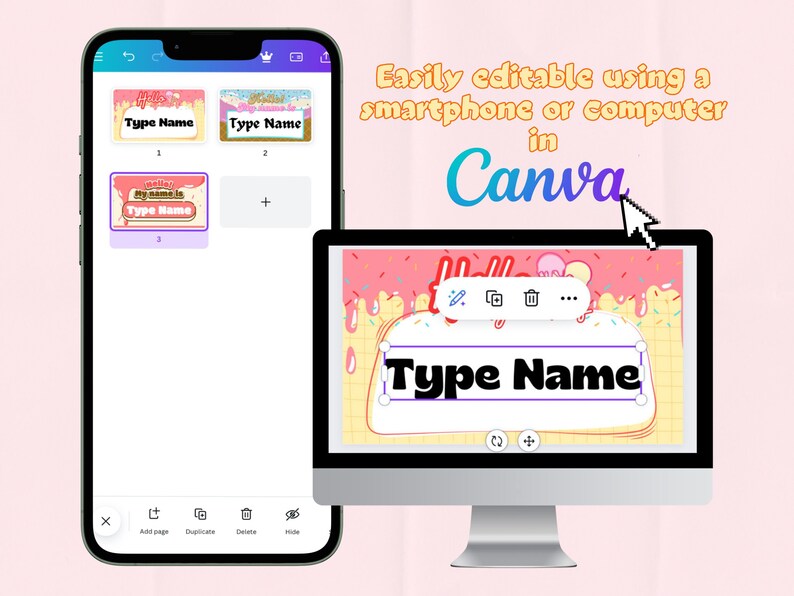 Classroom Name Tags Printable Template Ice Cream Theme School Name ...