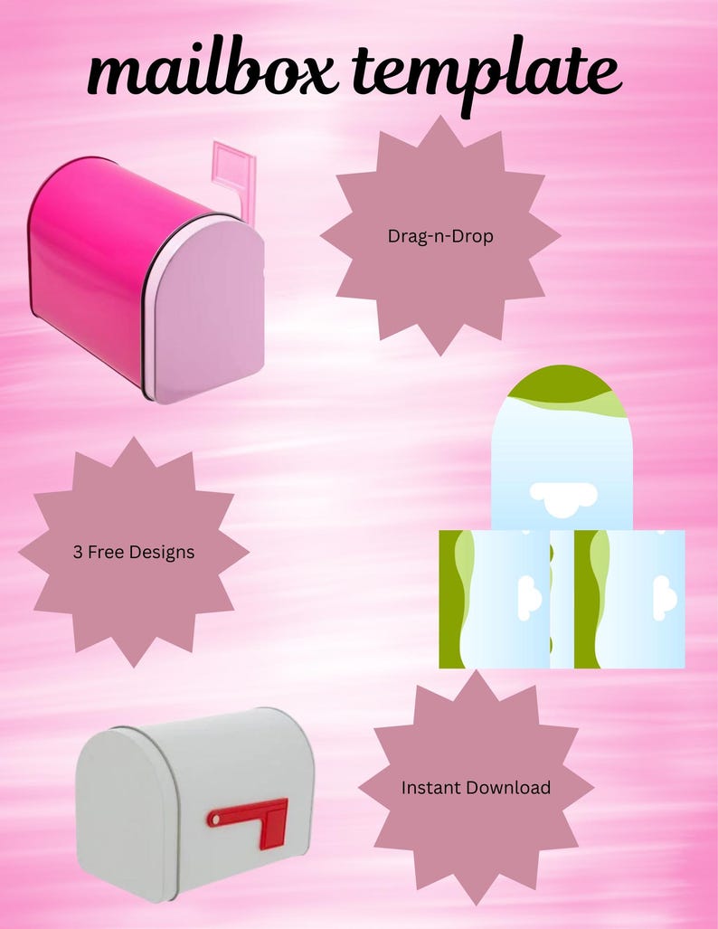 Mailbox Template + 3 Free Designs | DIY Printable Mailbox Sign ...