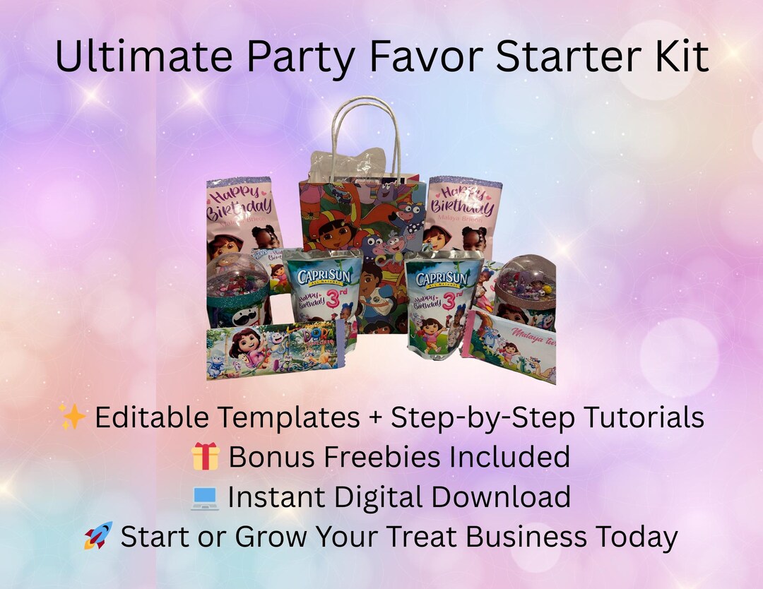 Ultimate Party Favor Business Starter Kit • Editable Party Favor ...