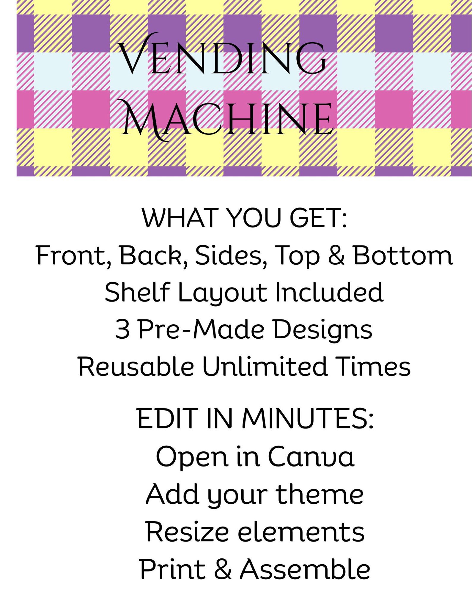 DIY Vending Machine Template | Editable Canva | Printable Treat Box ...