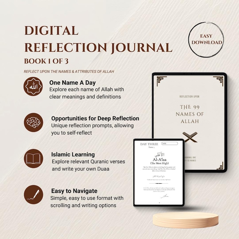 Digital Islamic Journal on the 99 Names of Allah - Guided Reflection E ...