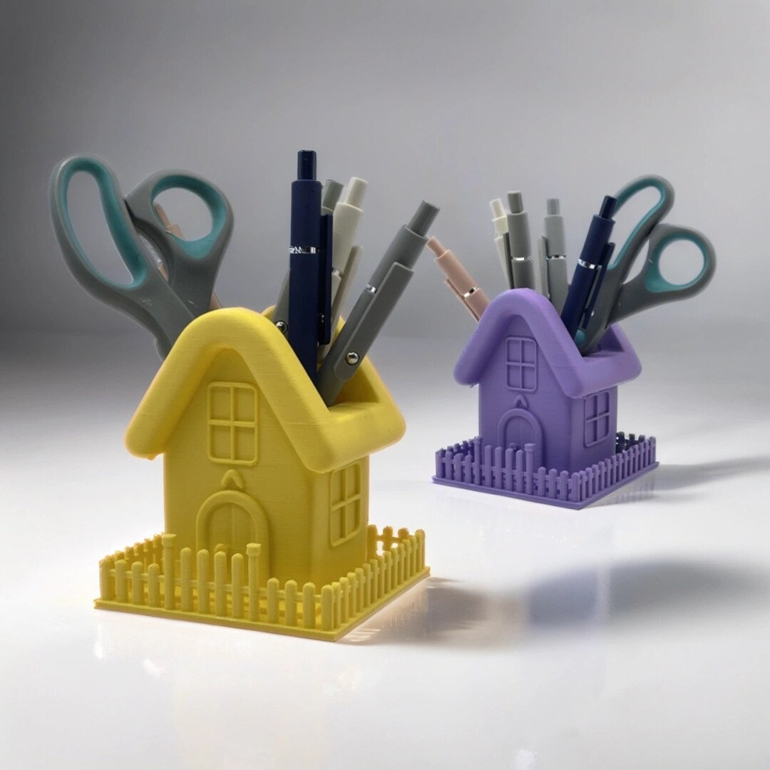 House With Picket Fence Desk Organizer House With Picket Fence Pen ...