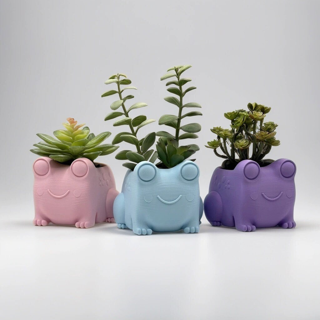 Frog Cute Planter Frog Cute Pot Cartoon Frog Planter Novelty Cute ...