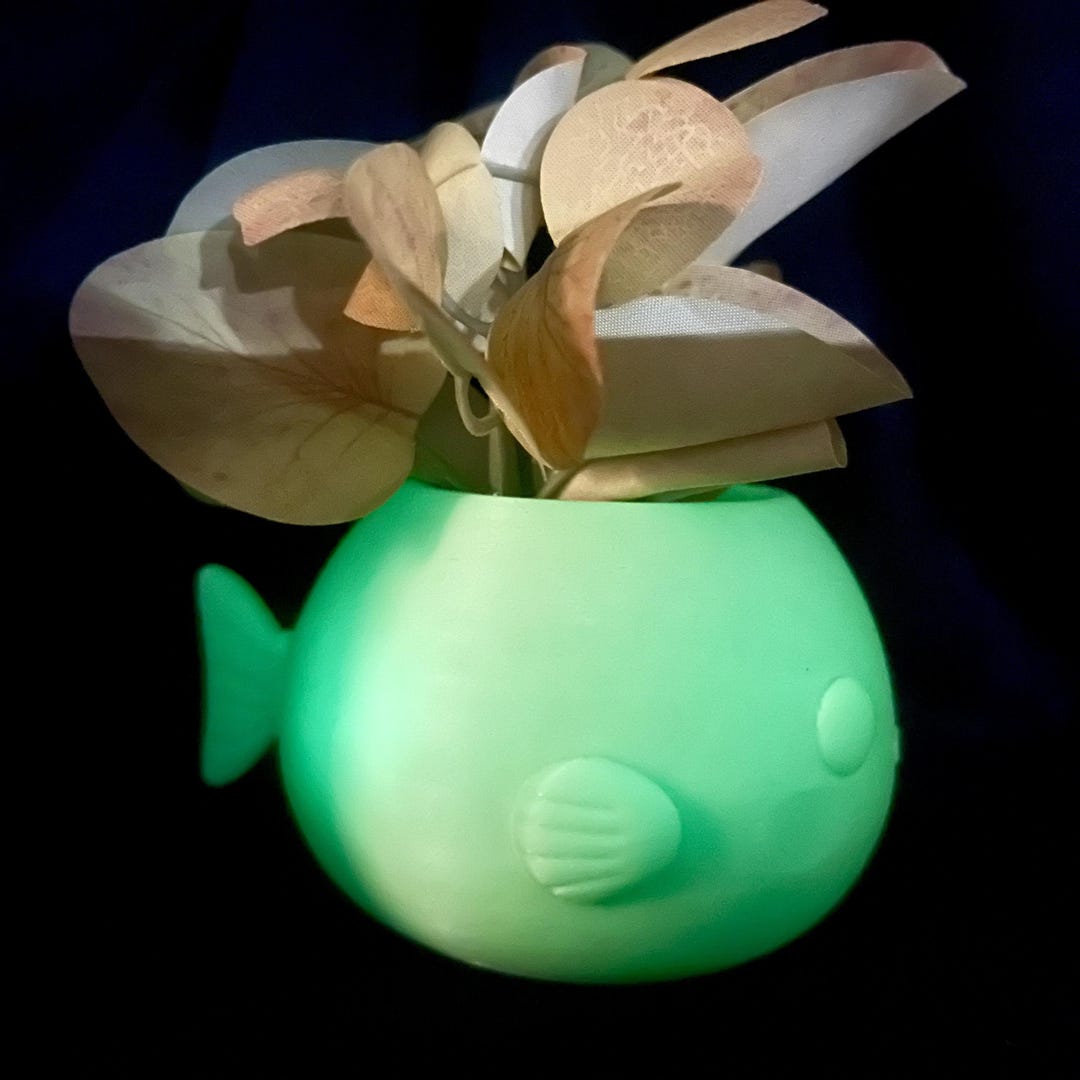 Glowing Fish Planter | Glow in the Dark Planter | Glow in the Dark Fish ...