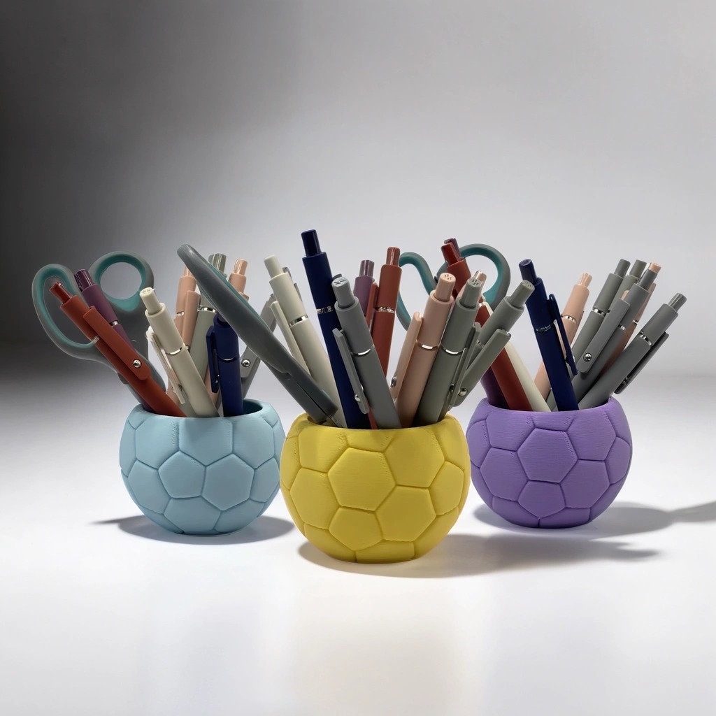 Soccer Ball Desk Organizer Soccer Ball Pen Holder Soccer Ball Office ...