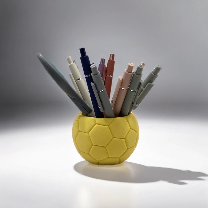 Soccer Ball Desk Organizer Soccer Ball Pen Holder Soccer Ball Office ...