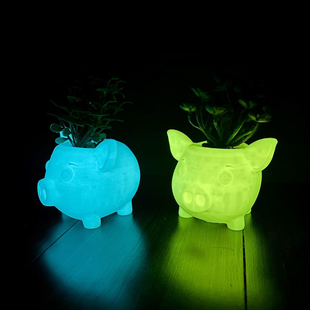 Glowing Pig Planter | Glow in the Dark Planter | Glow in the Dark Pig ...