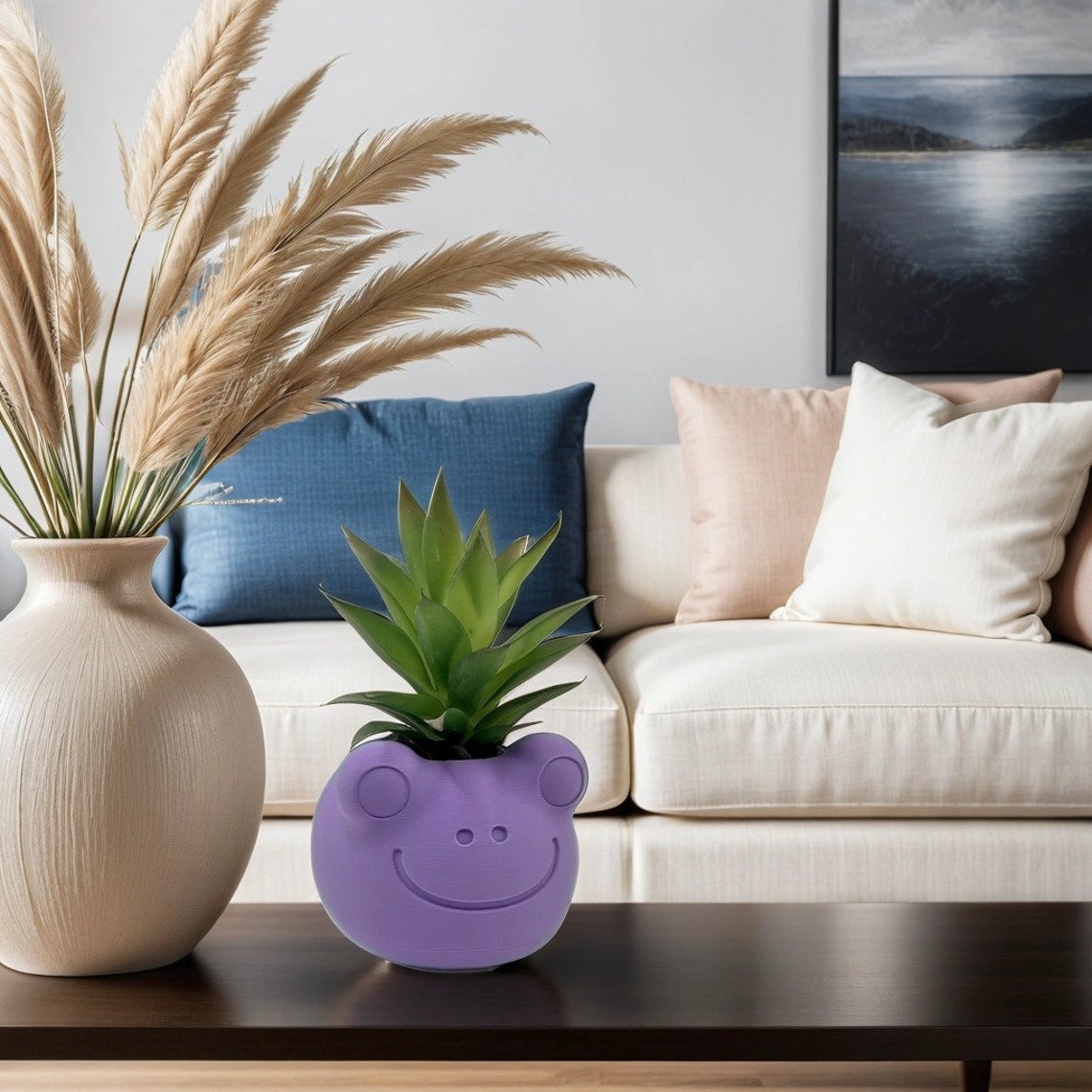 Frog Head Planter Frog Head Pot Cartoon Frog Head Planter Novelty Cute ...