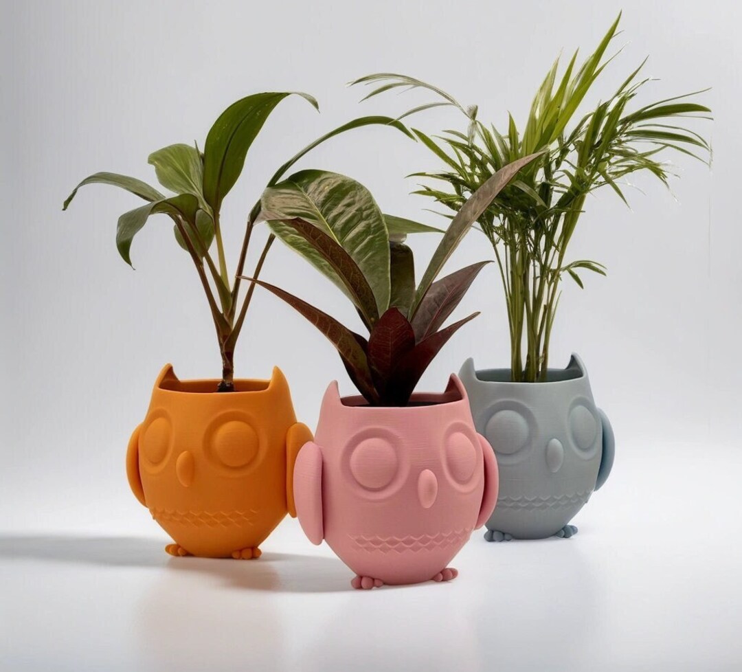 Owl Planter | Owl Pot | 3D Printed Owl Pot | Owl Bird Planter | Owl ...