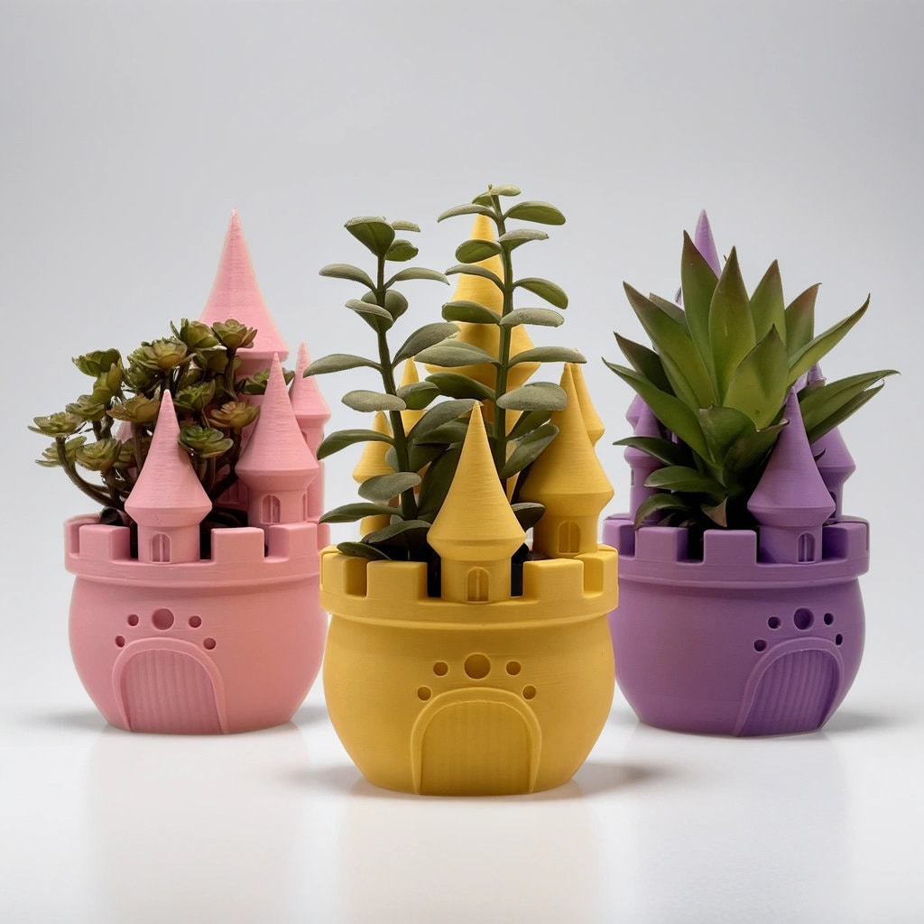 Cute Castle Planter Castle Pot Cartoon Castle Planter Novelty Castle ...
