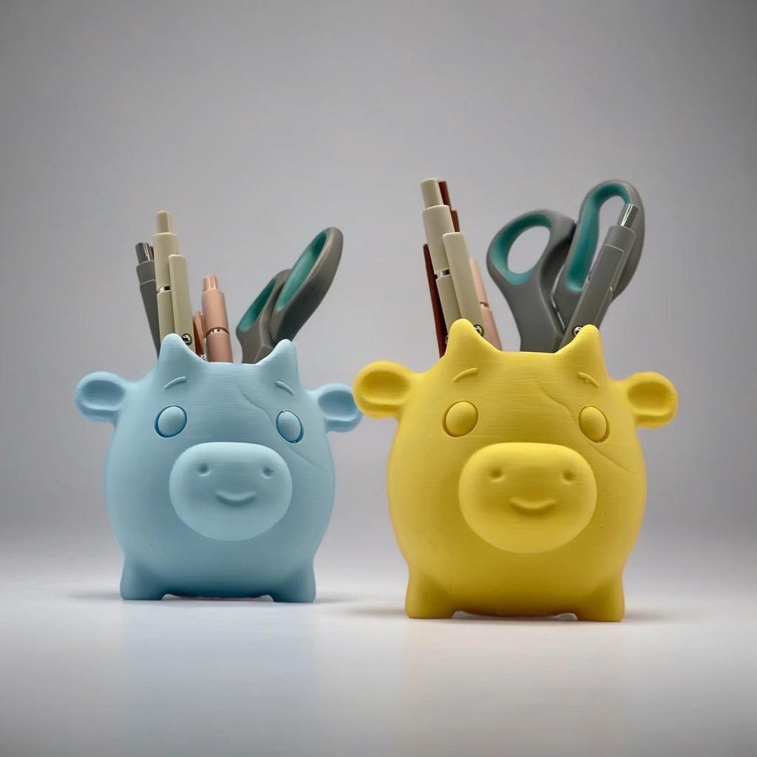 Cow Desk Organizer | Cow Pen Holder | Cow Office Organizer | 3D Printed ...