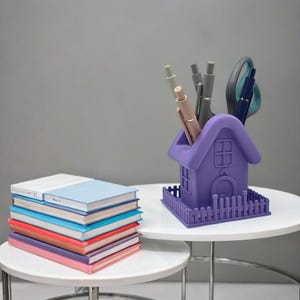 House With Picket Fence Desk Organizer House With Picket Fence Pen ...
