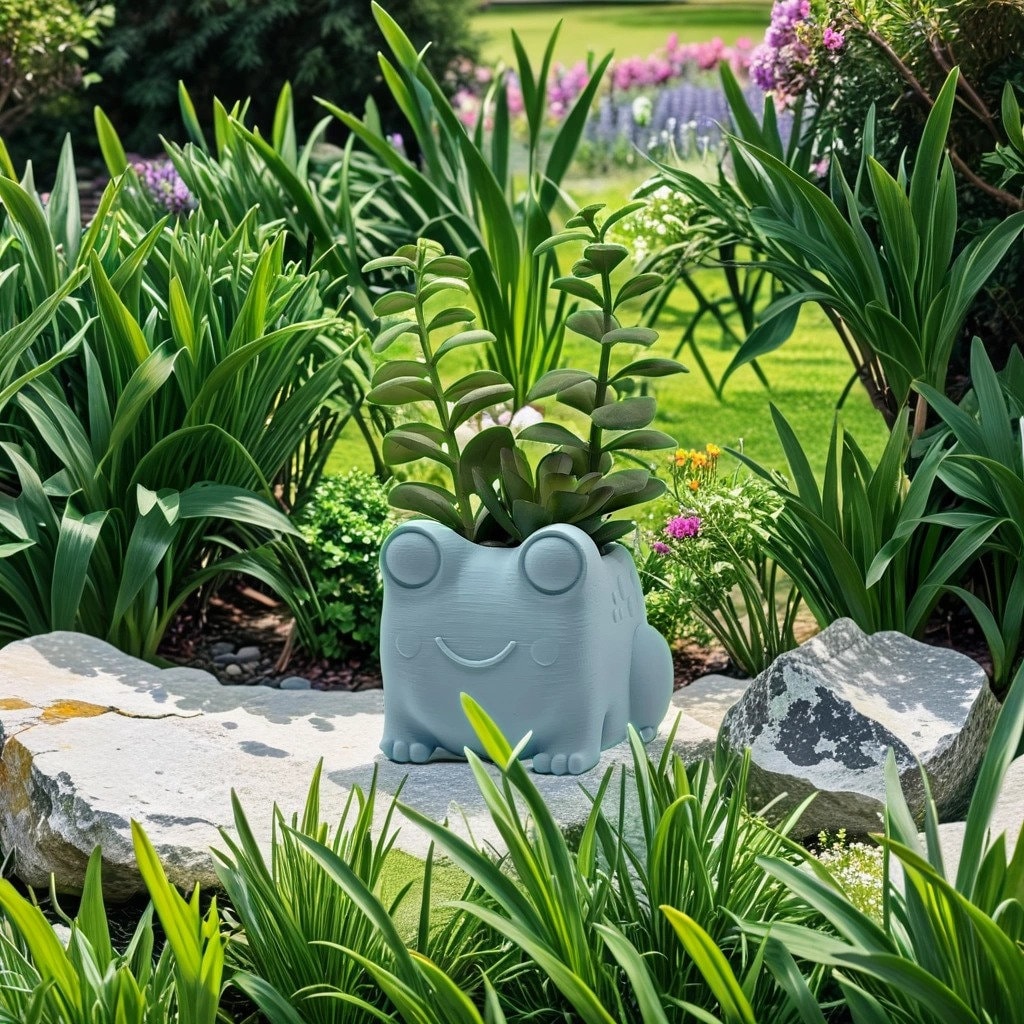 Frog Cute Planter Frog Cute Pot Cartoon Frog Planter Novelty Cute ...