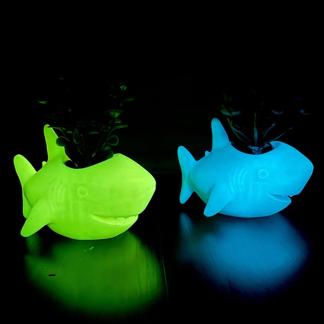 Glowing Shark Planter | Glow in the Dark Planter | Glow in the Dark ...