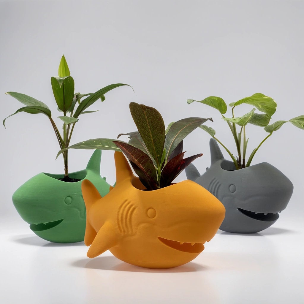 Shark Planter Shark Pot Kids Shark Planter Cute Shark Planter Cute ...