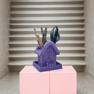 House With Picket Fence Desk Organizer House With Picket Fence Pen ...