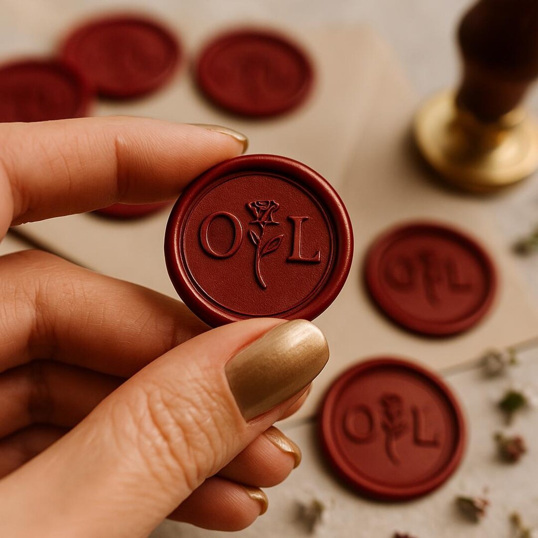 Personalized Wax Seal Stickers: Monogram Initial Seals, Self-adhesive ...