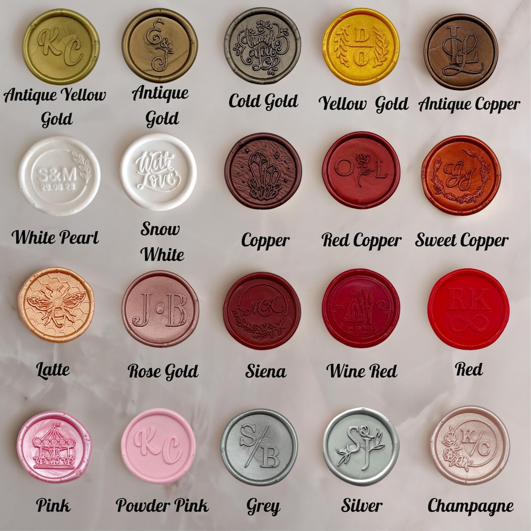 Custom Wax Seal Stickers, Self-adhesive, 40 Colors, 90 Designs - Etsy