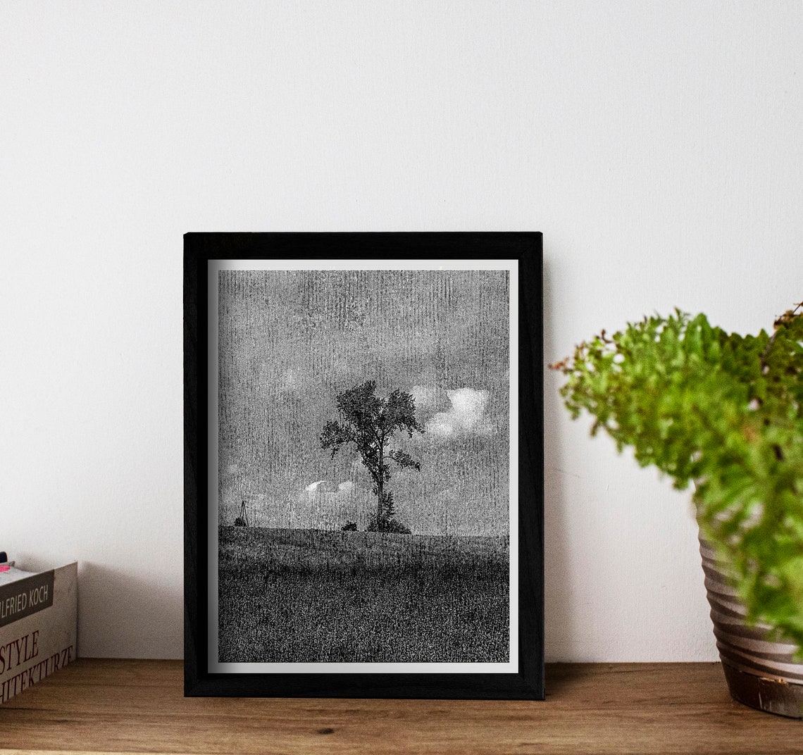 Lonely Tree Landscape Printable Home Decor Solitary Nature Digital Wall ...